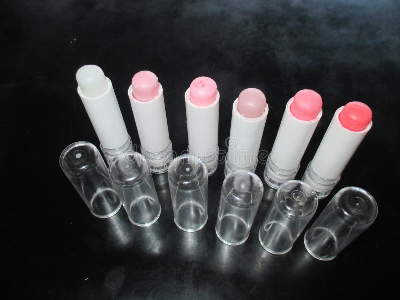 Lip balm white pink red stock image. Image of color, laboratory - 87693233