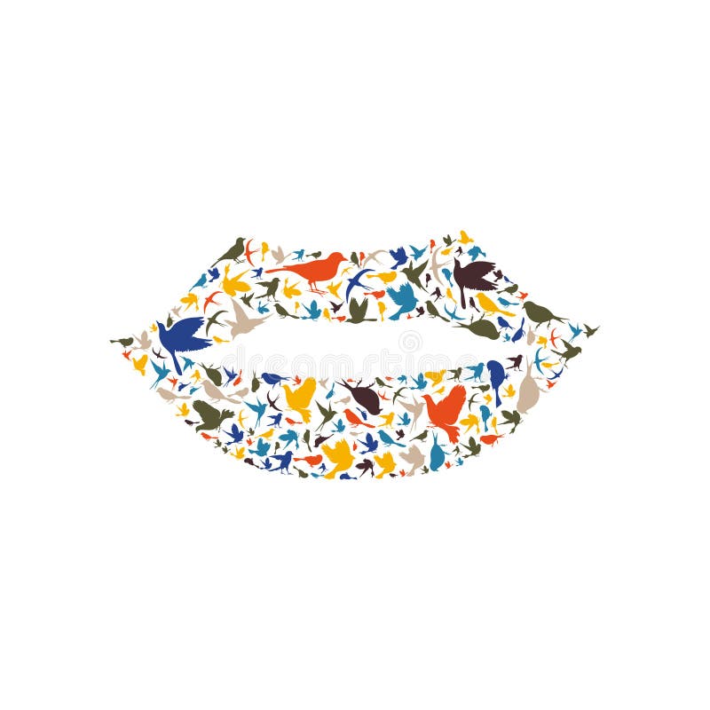 Lip a bird stock vector. Illustration of tail, kiss, peace - 36043087