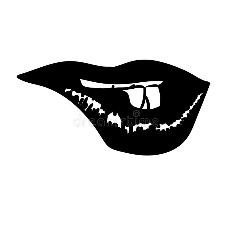 Lip Biting Vector Illustration by Crafteroks Stock Vector ...