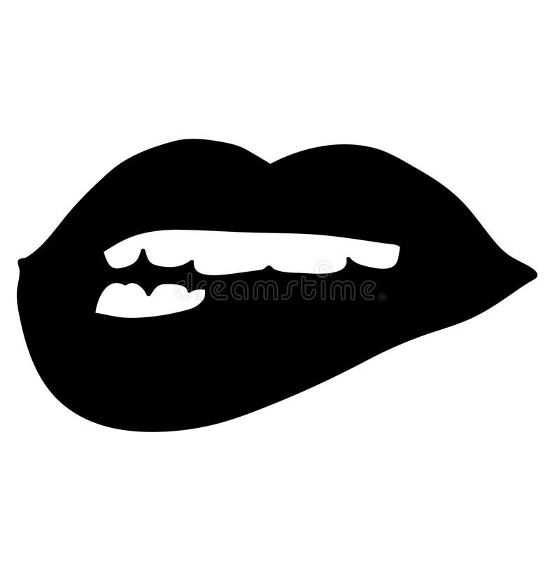 Lip Biting Vector Illustration by Crafteroks Stock Vector ...