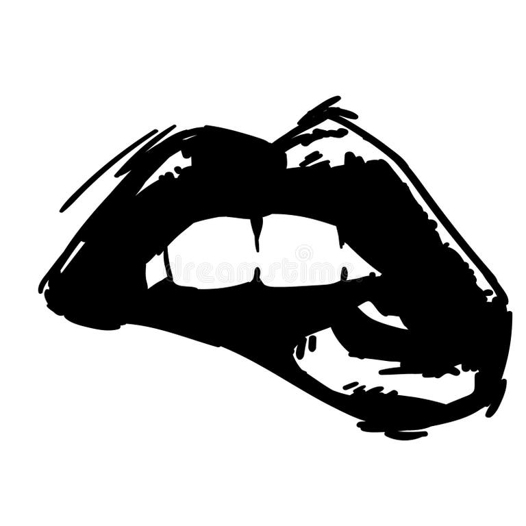 Lip Biting Vector Illustration by Crafteroks Stock Vector ...