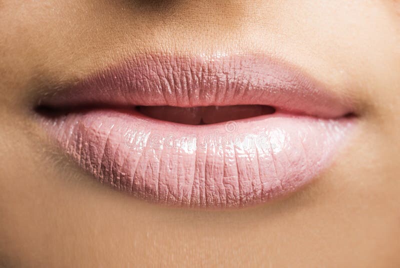 Lip close up makeup stock photo. Image of glossy, fashion - 64574128