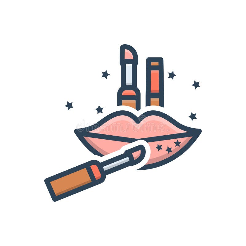 Color Illustration Icon for Lip Gloss, Lipstick and Smudge Stock ...