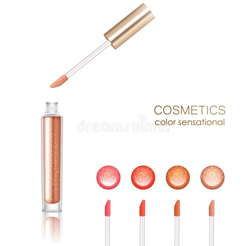 Lip Gloss Set stock vector. Illustration of beauty, liquid - 210605821