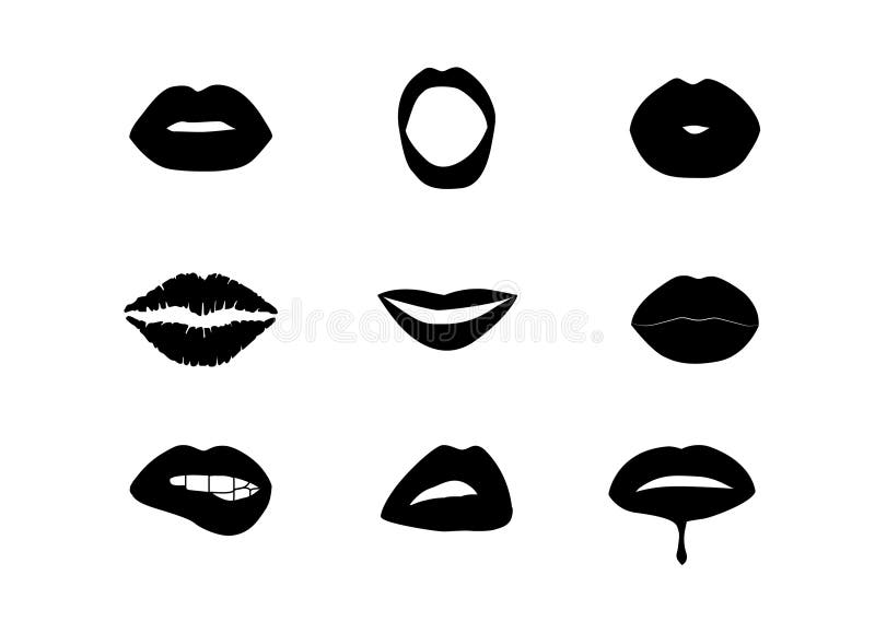 Lip Shapes Variety Stock Illustrations – 9 Lip Shapes Variety Stock ...