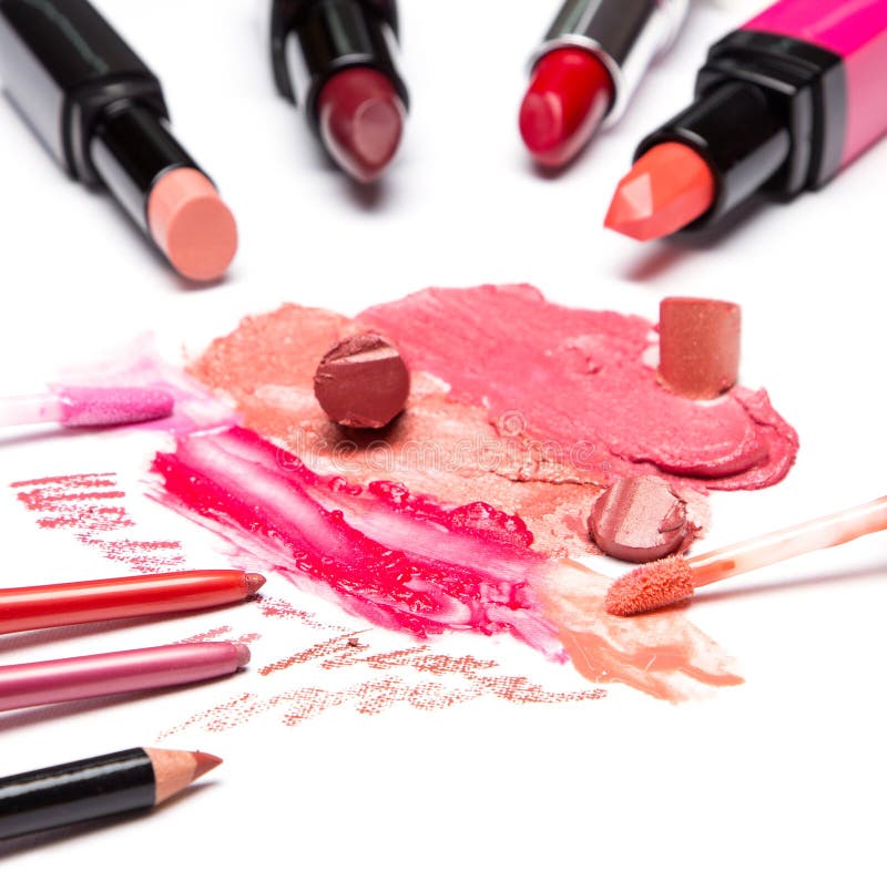 Lip makeup cosmetics stock image. Image of products, lilac - 49214057