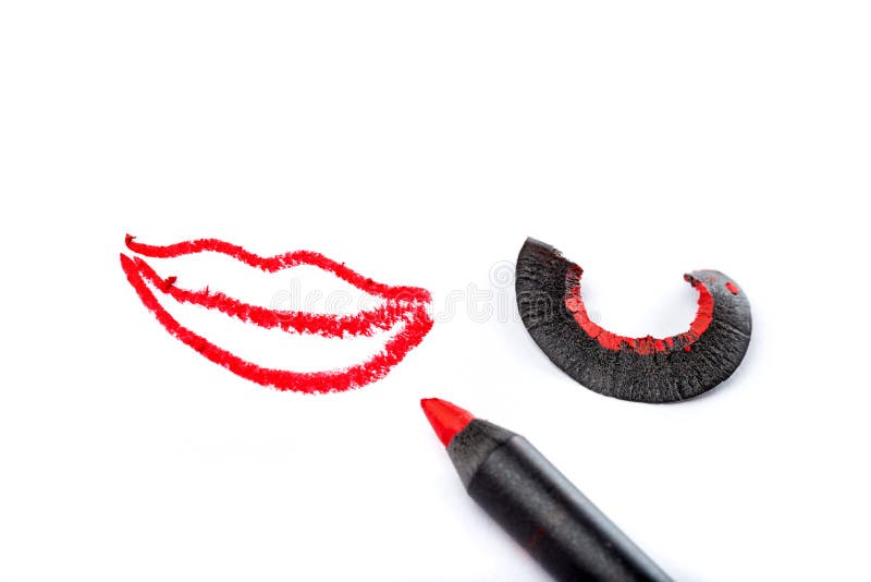 Lip Pencil Isolated on White Stock Image - Image of accessories, makeup ...