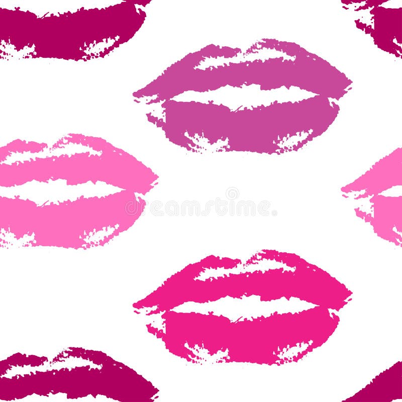 Lip Print Repeatable Pattern Stock Vector - Illustration of pucker ...
