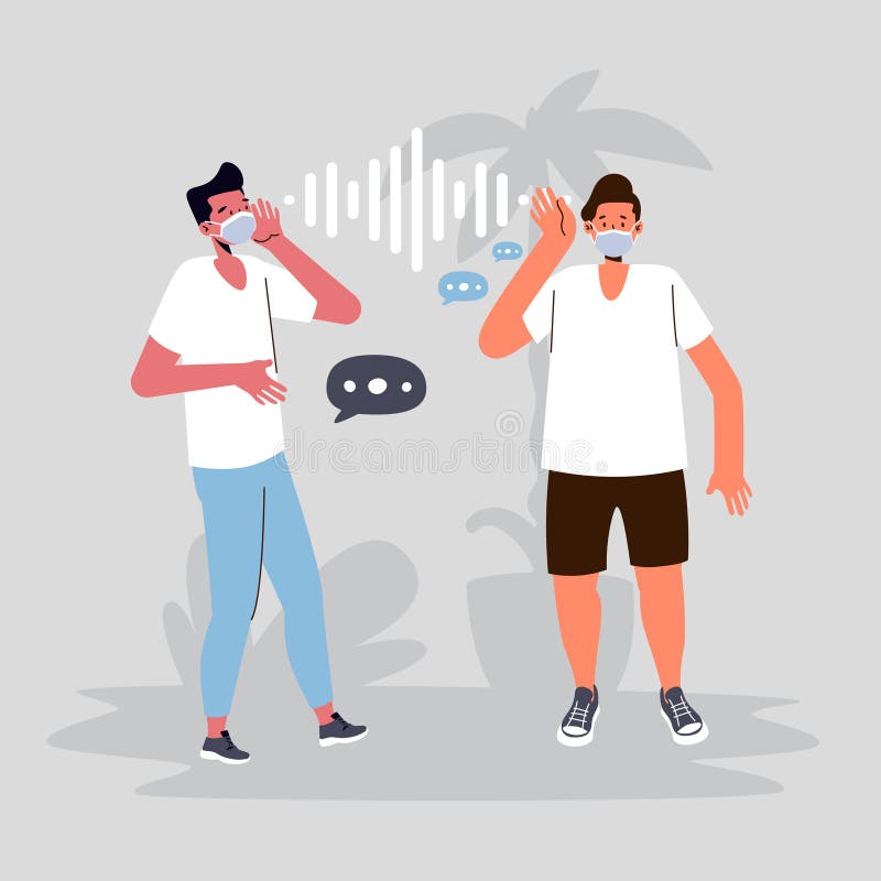 Lip-read Problem Due To Face Masks Vector Illustration. Stock Vector ...