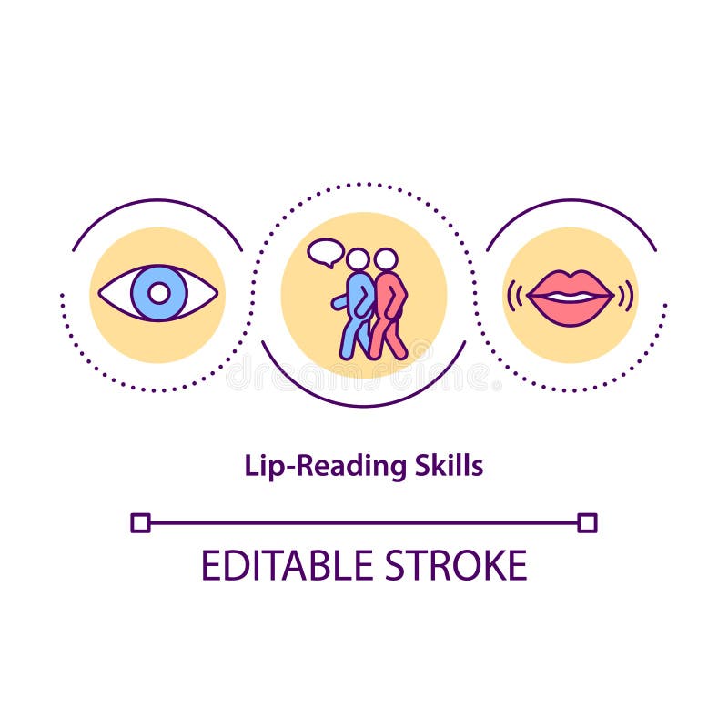 Lip-reading Skills Concept Icon Stock Vector - Illustration of problem ...