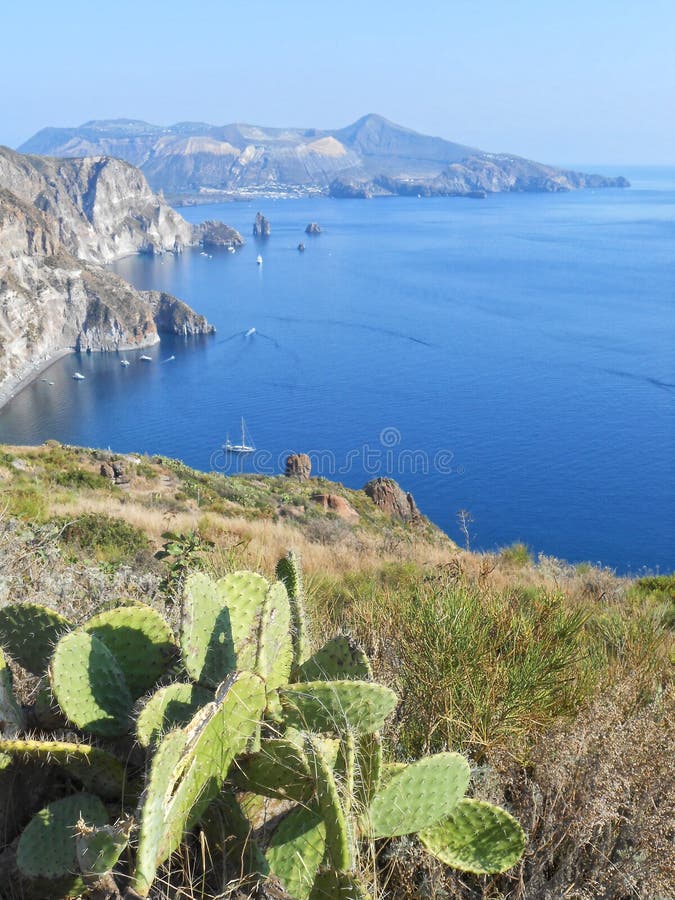 Lipari island,Sicily,Italy stock image. Image of coastal - 48977597
