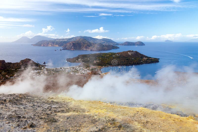 Lipari Islands Active Volcano Stock Photo - Image of aeolian, active ...