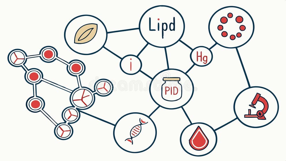 Lipid Molecule Network, Biochemistry Research and Molecular Structure ...