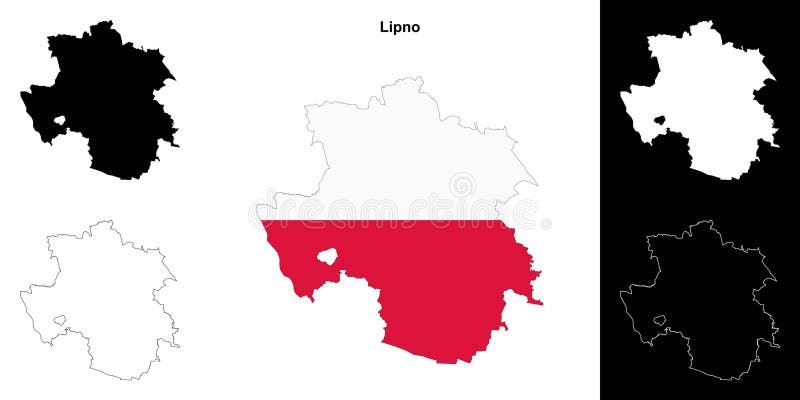 Lipno outline map stock vector. Illustration of shape - 356917914