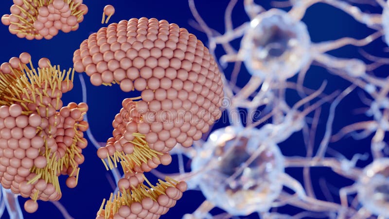 Liposomes Disintegrating within the Brain S Neural Network. Stock ...