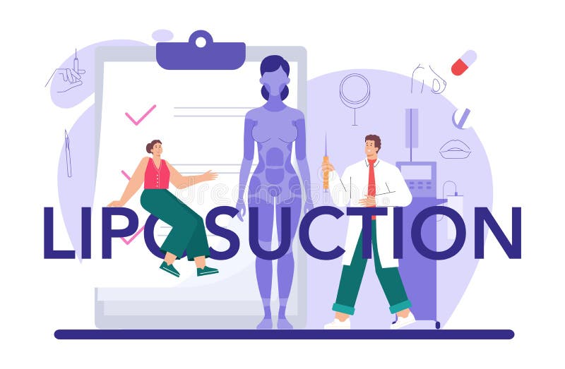 Liposuction Typographic Header. Plastic Surgery Concept Stock Vector ...