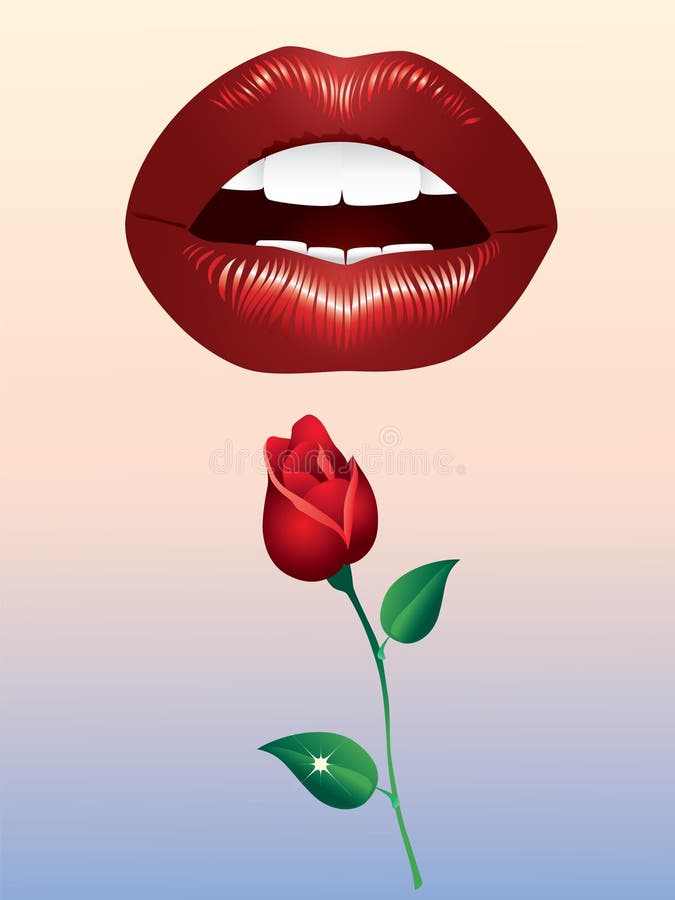 Kus vector illustratie. Illustration of lippen, valentijn - 8980127