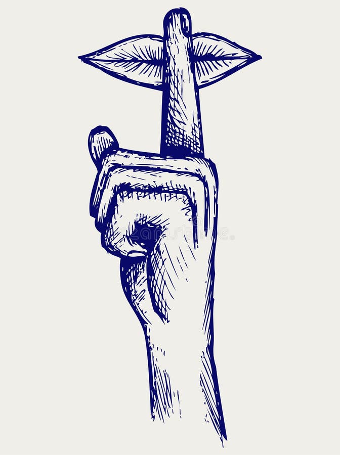 Lippen Mit Dem Finger, Der Um Ruhe Bittet Vektor Abbildung ...
