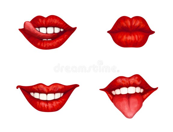 Lips stock vector. Illustration of happy, lips, vector - 23440828