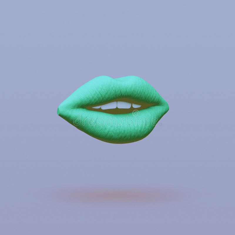 Lips Abstract Minimalist Art. Stock Illustration - Illustration of ...