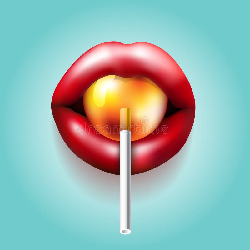 Red lip biting stock vector. Illustration of biting, fresh - 44493586