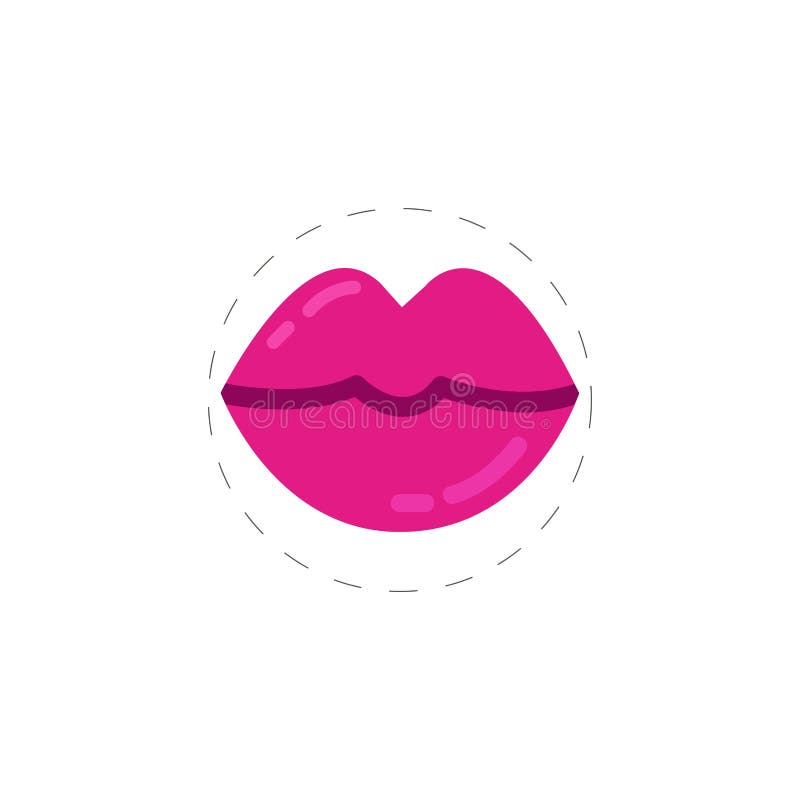 Lips Clipart. Purple Lips Isolated Flat Icon Stock Vector ...