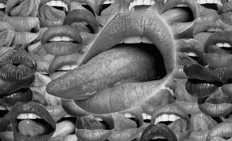 Lips, Female Mouth Texture Pattern. Red Lip. Stock Photo - Image of ...