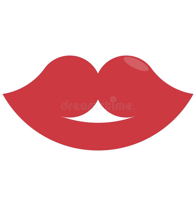 Lips, Female Lips Vector Icon Editable Stock Vector - Illustration of ...