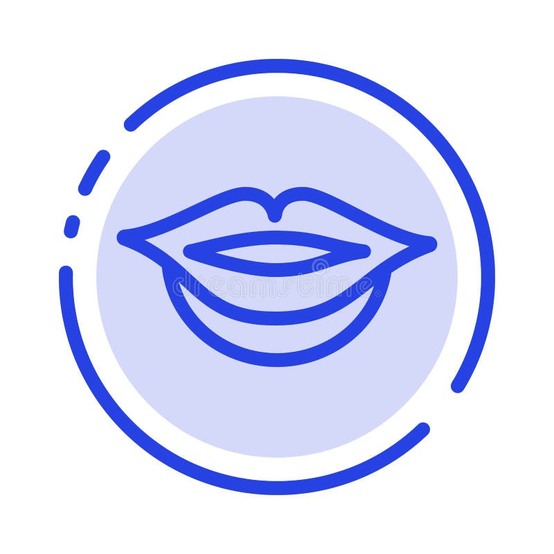 Lips, Girl Blue Dotted Line Line Icon Stock Vector - Illustration of ...