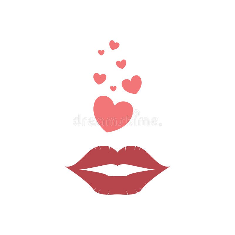 Lips and Heart. Vector Illustration Decorative Design Stock Vector ...