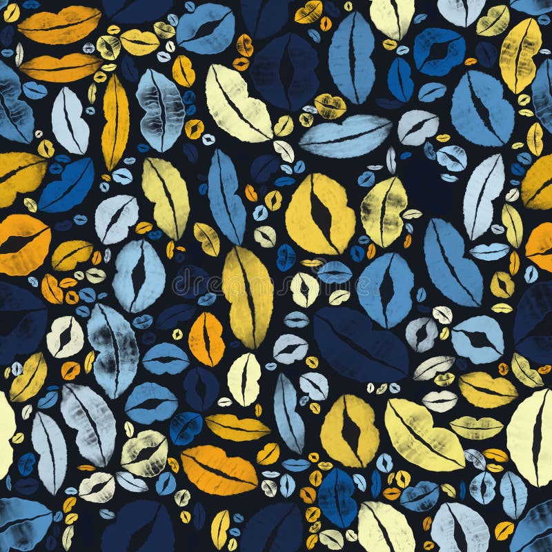 Lips Kiss Prints Seamless Pattern Background Stock Photo - Image of ...