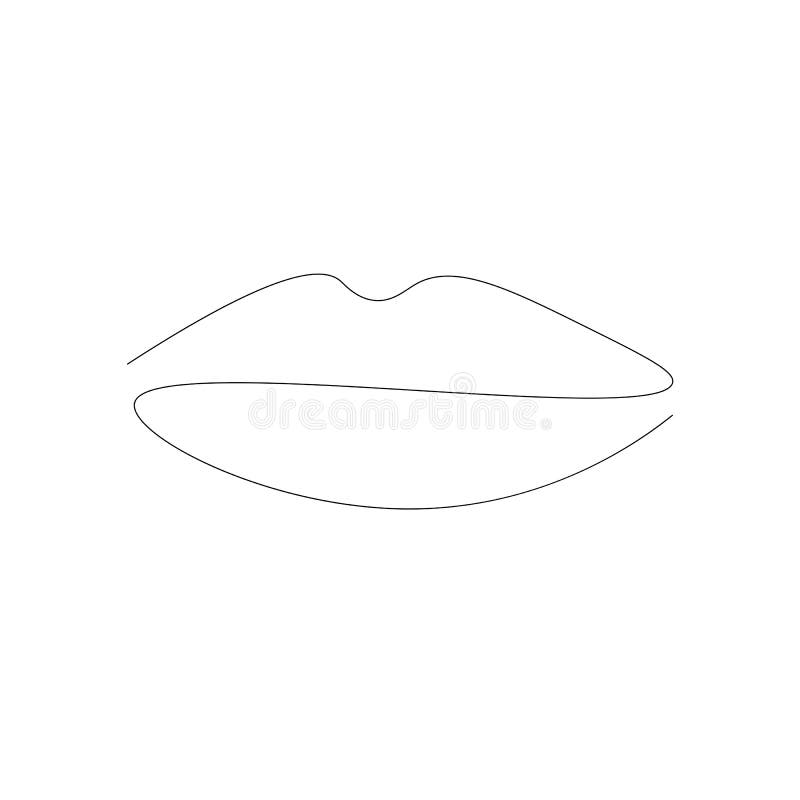 Lips Outline Drawing