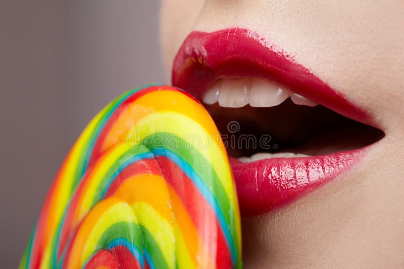 Lips and lollipop stock photo. Image of color, beauty - 12655306