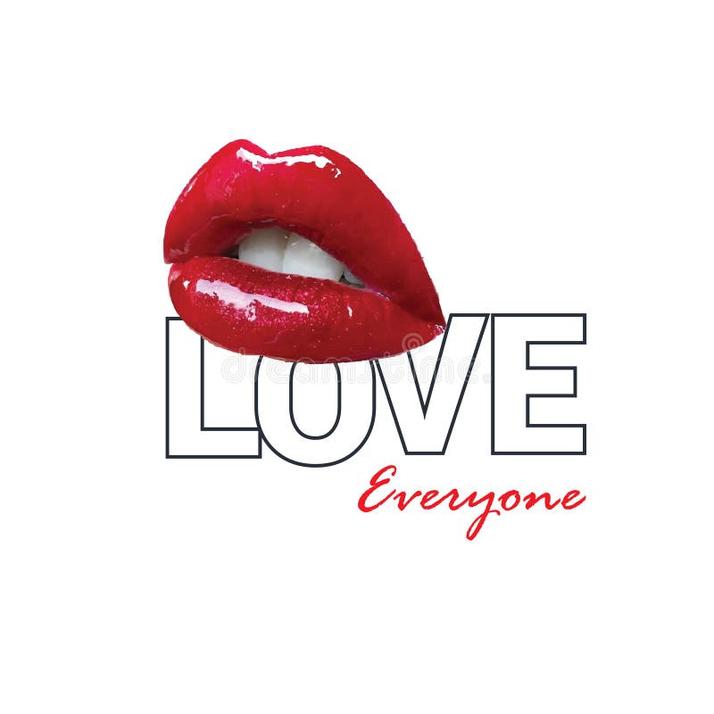 Lips love everyone stock vector. Illustration of white - 268754179