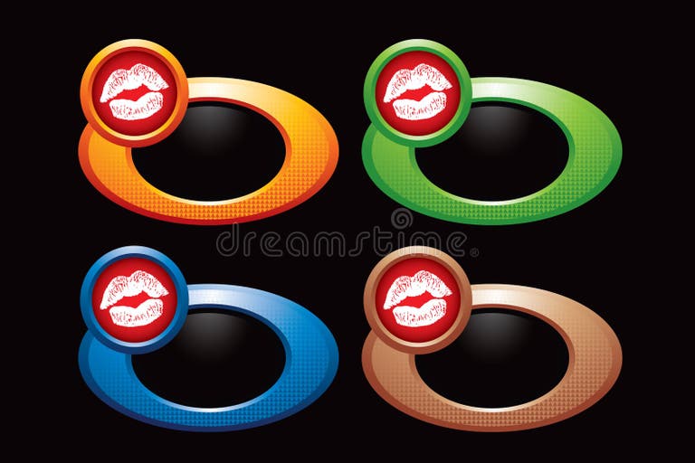 Lips on Multicolor Circular Rings Stock Vector - Illustration of clip ...