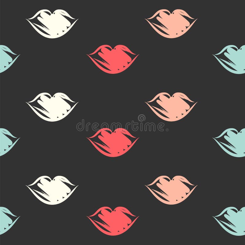 Lips Painted Pattern Seamless Stock Vector - Illustration of lips ...