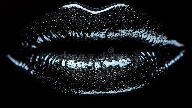 Lips Painted in Ultra Matte Black Lipstick Create Bold Statement ...