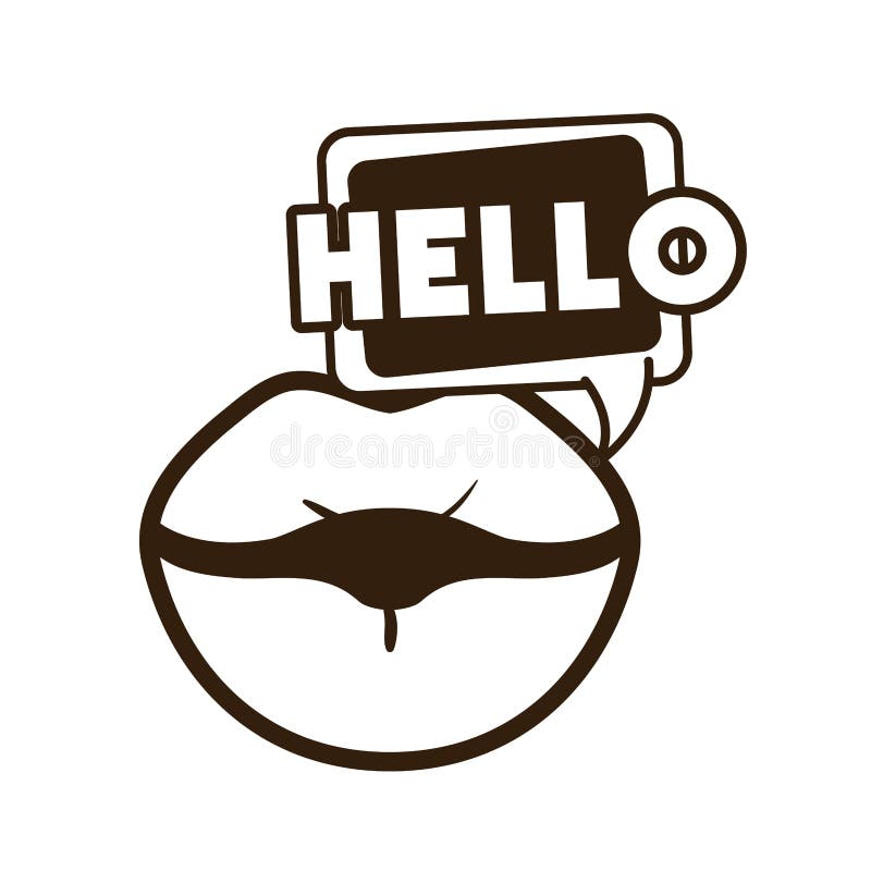 Lips Saying Hello Avatar Character Stock Vector - Illustration of ...