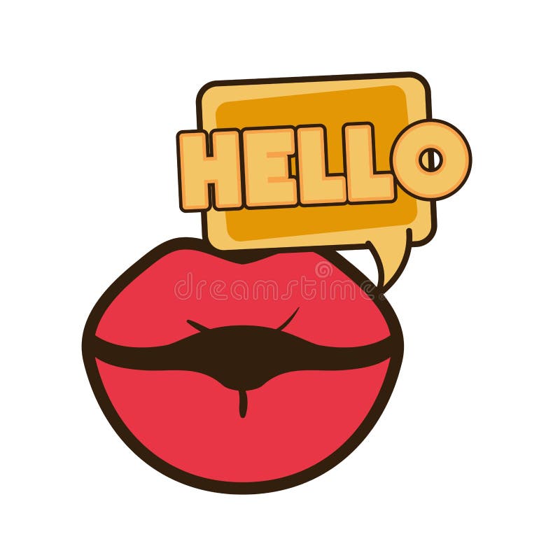 Lips Saying Hello Avatar Character Stock Vector - Illustration of ...