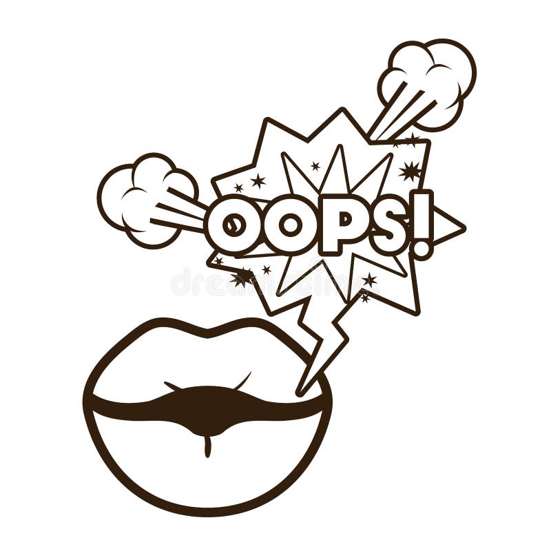 Lips Saying Oops Avatar Character Stock Vector - Illustration of ...