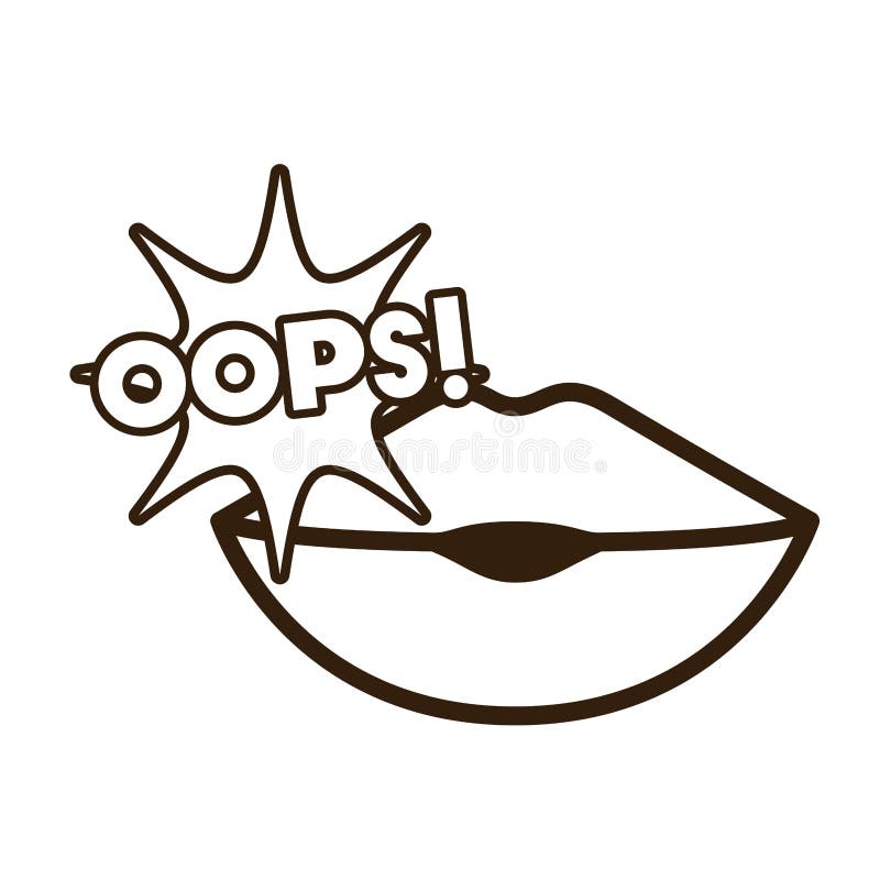 Lips Saying Oops Avatar Character Stock Vector - Illustration of ...