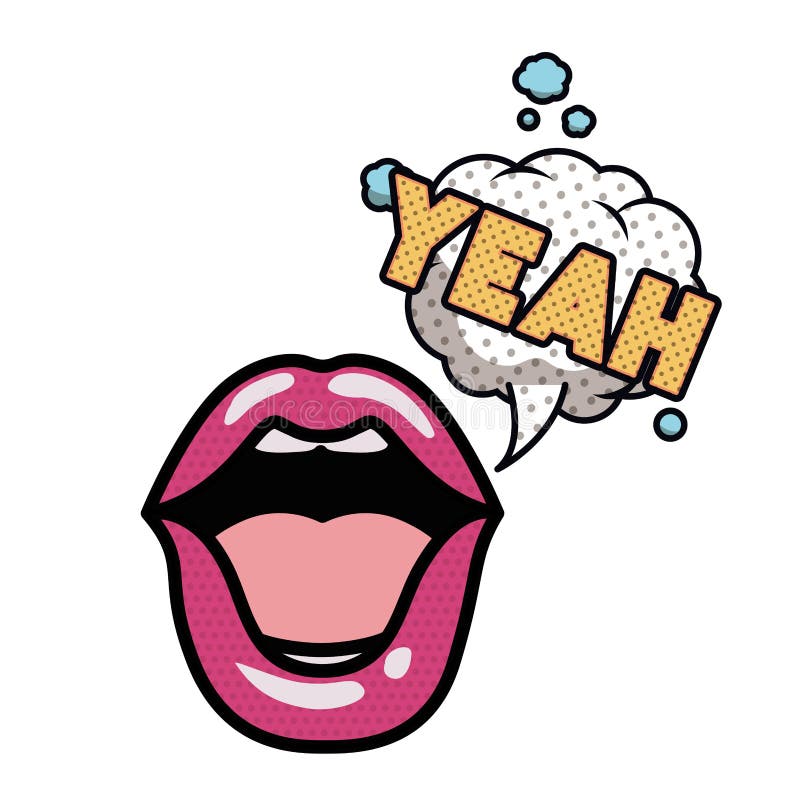 Lips Saying Yeah Avatar Character Stock Vector - Illustration of mouth ...