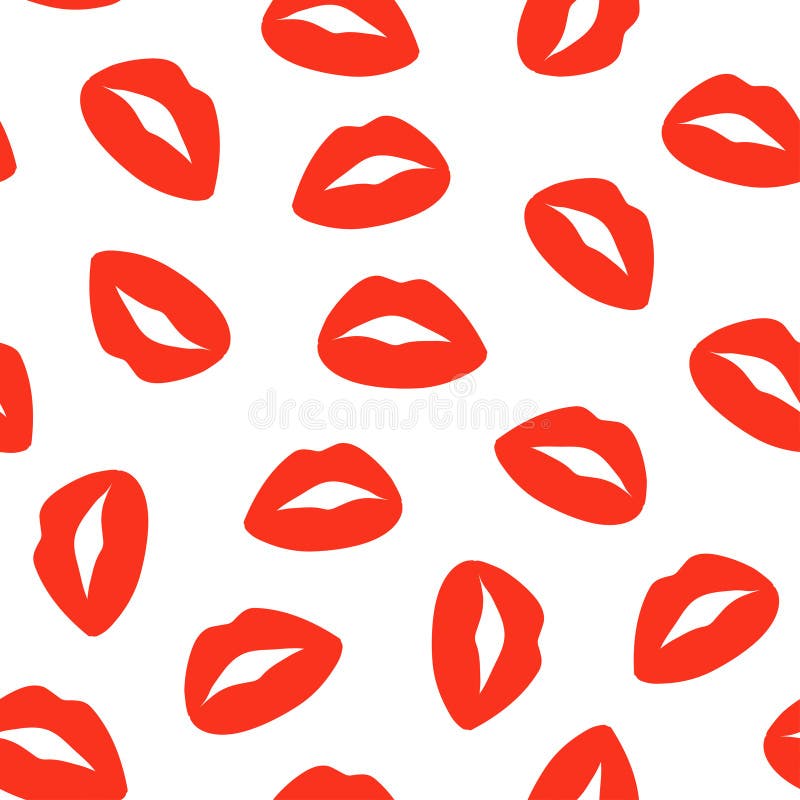 Lips seamless pattern. stock vector. Illustration of trendy - 305253369