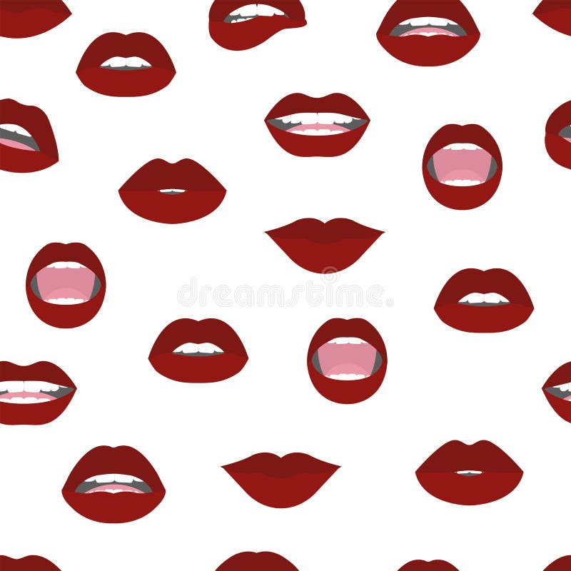 Lips Seamless Pattern. Vector Illustration Stock Illustration ...