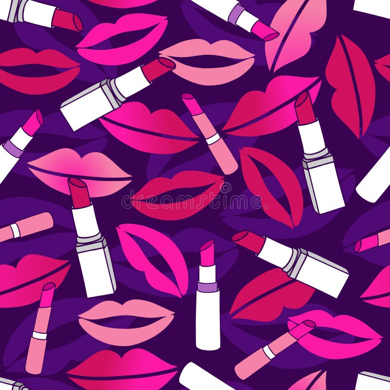 Lips Seamless Repeat Pattern Vector Illustration Stock Vector ...