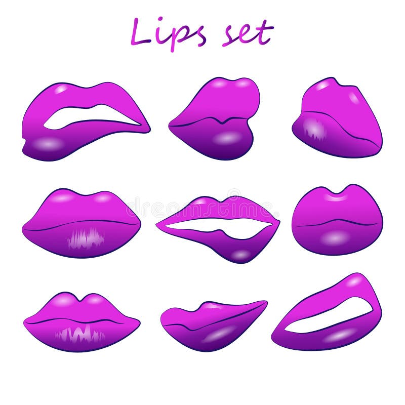 Lips set. design element stock vector. Illustration of female - 84729674