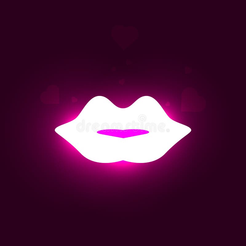 Neon lips vector stock vector. Illustration of decoration - 128978139