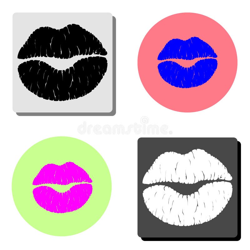 Set of lips. Flat icons. stock vector. Illustration of carnival - 48130757