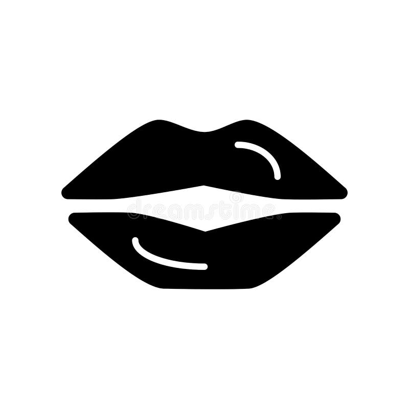 Lips Simple Vector Icon. Black and White Illustration of Lips. Solid ...