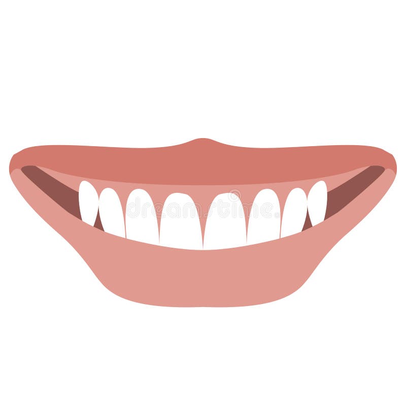 Lips Smile Vector Illustration Flat Style Front Stock Vector ...